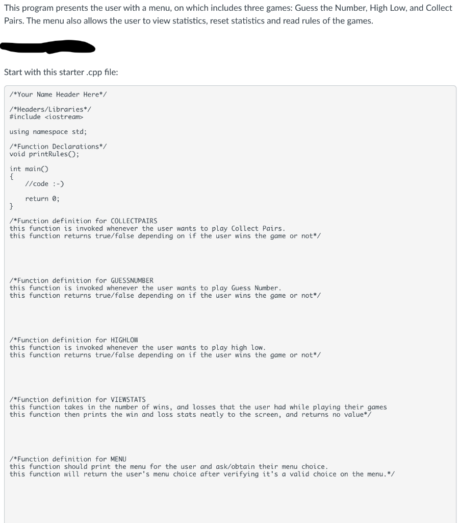 Solved This program presents the user with a menu, on which | Chegg.com