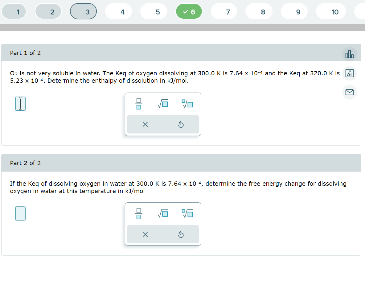 Solved O2 is not very soluble in water. The Keq of oxygen | Chegg.com