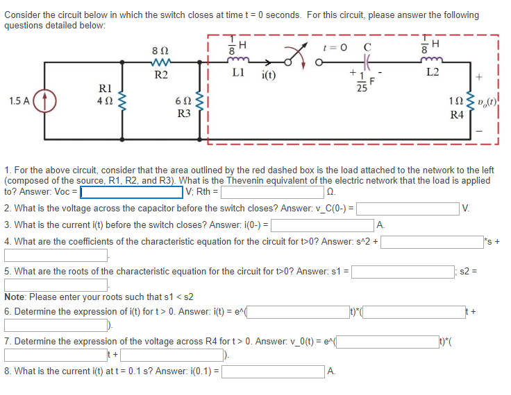 Solved Consider the circuit below in which the switch closes | Chegg.com