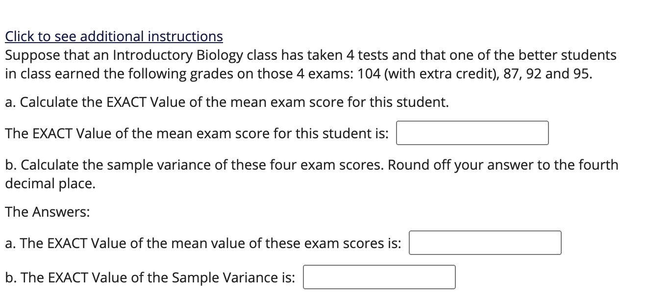 Solved Click to see additional instructions Suppose that an | Chegg.com