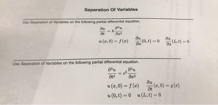 Solved Separation Of Variables Use Separation of Variables | Chegg.com