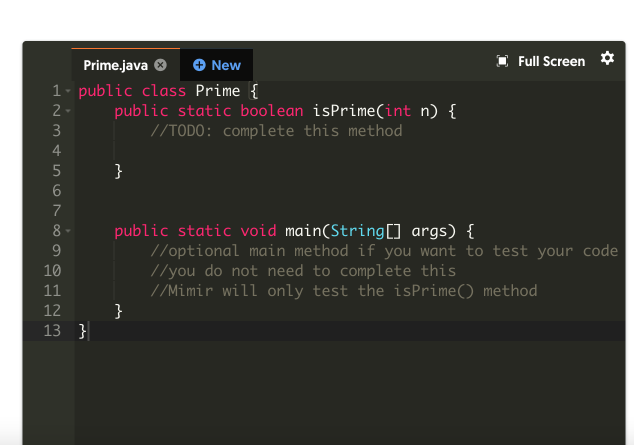 Solved Complete The Method Isprime The Method Takes In A 