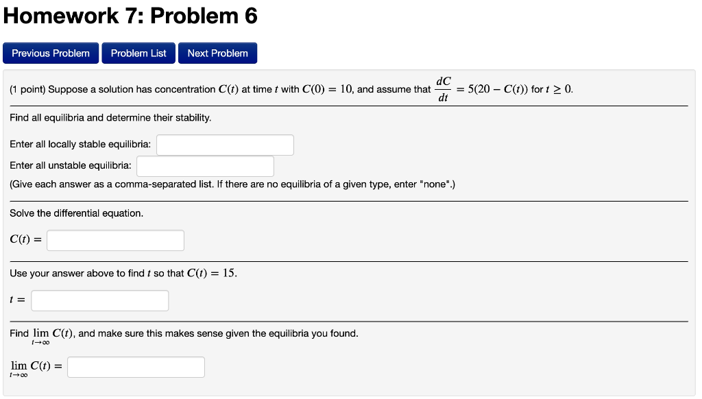 Solved Homework 7 Problem 6 Previous Problem Problem List 3634