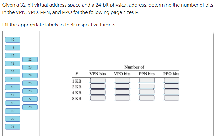 Solved Given a 32-bit virtual address space and a 24-bit | Chegg.com
