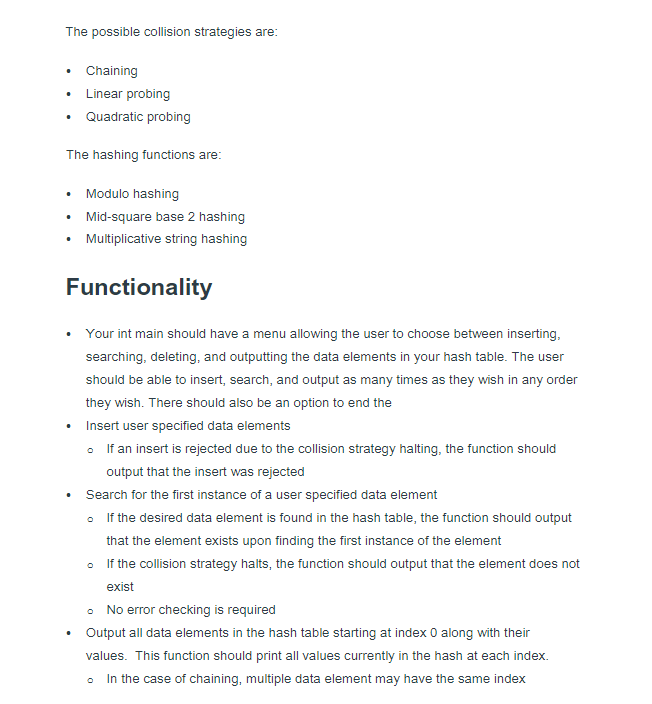 Solved - Each functionality component must be implemented as | Chegg.com