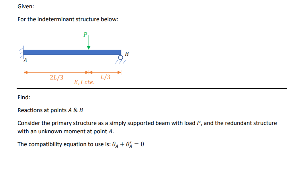 Solved Given: For the indeterminant structure below: Р B A | Chegg.com