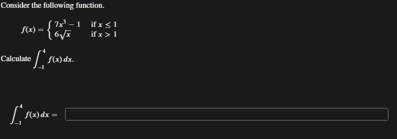 Solved Consider the following function. f(x)={7x3−16x if x≤1 | Chegg.com