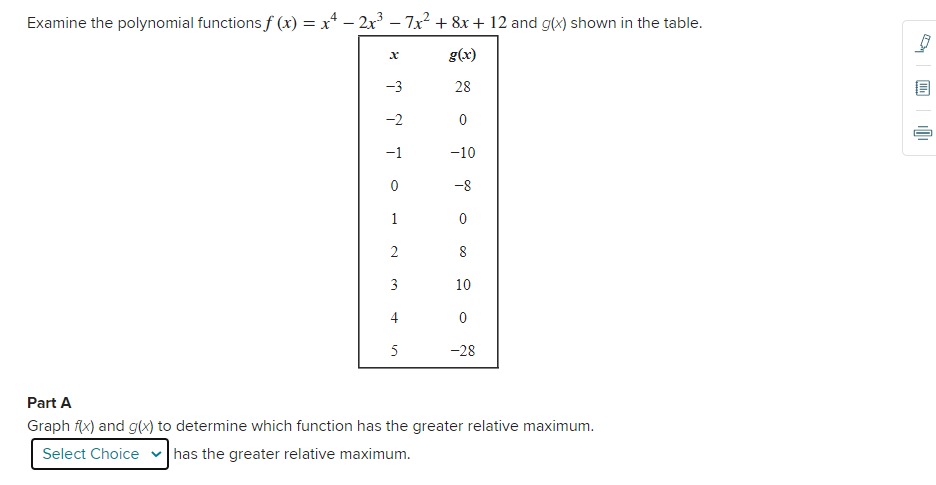 Solved Examine the polynomial functions | Chegg.com