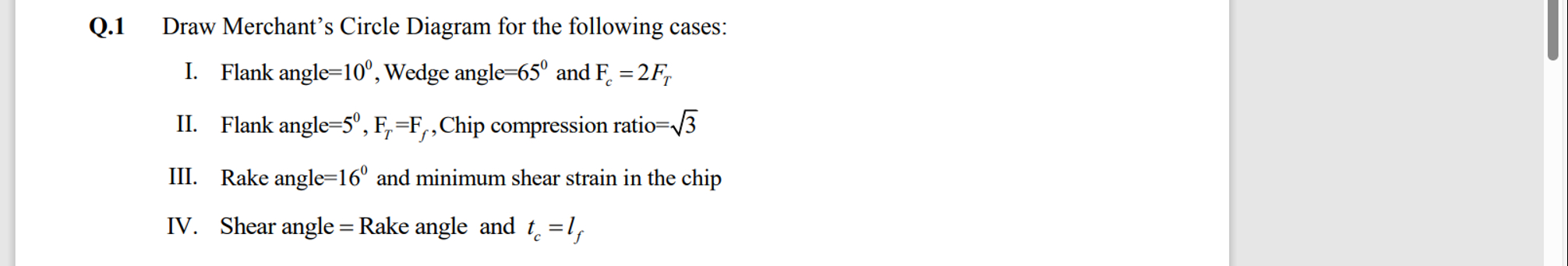 Solved Q. 1 ﻿Draw Merchant's Circle Diagram for the | Chegg.com