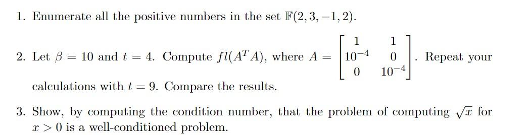 Solved 1. Enumerate all the positive numbers in the set | Chegg.com
