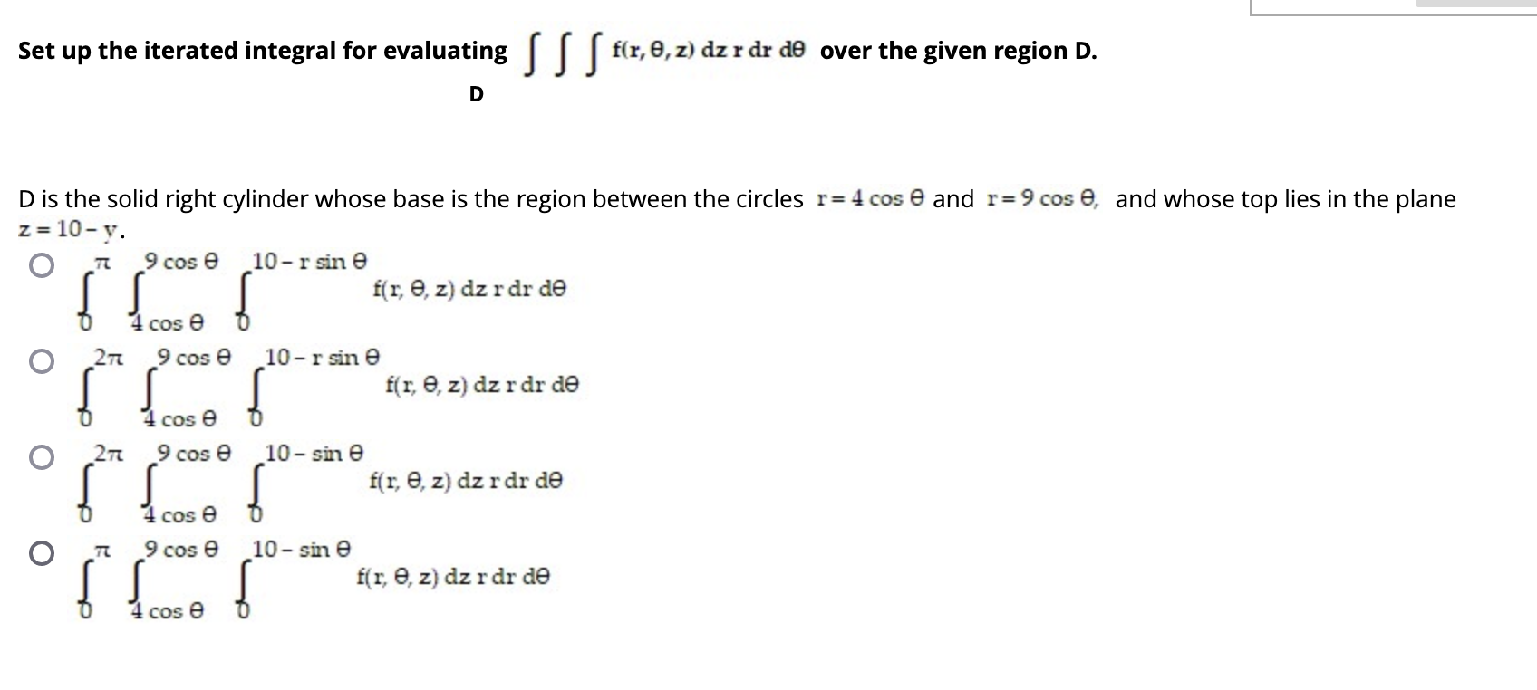 Solved Set up the iterated integral for evaluating | Chegg.com
