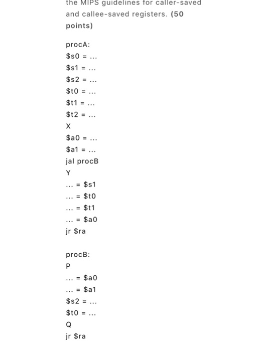 Solved 9. For the (pseudo) assembly code below, replace X, | Chegg.com