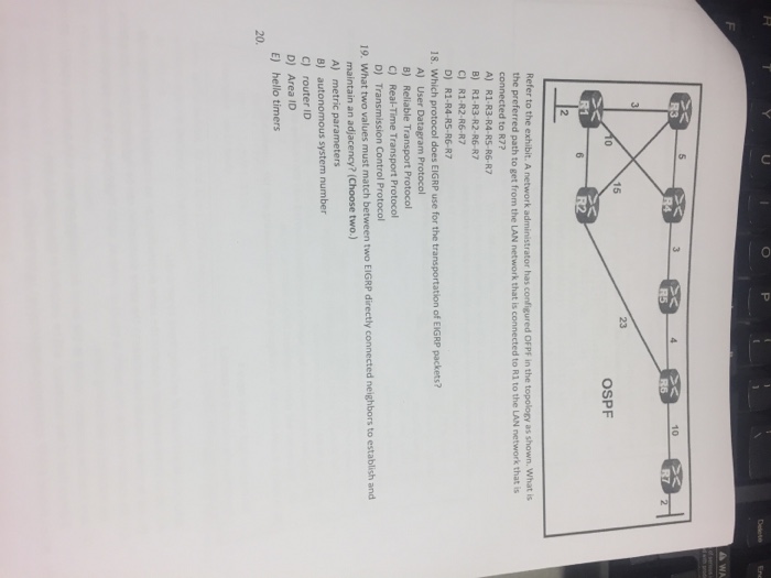 Solved 冫 10 23 15 Ospf Refer To The Exhibit A Network