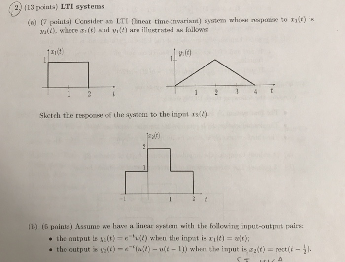 Solved 2,) (13 points) LTI systems (a) (7 points) Consider | Chegg.com