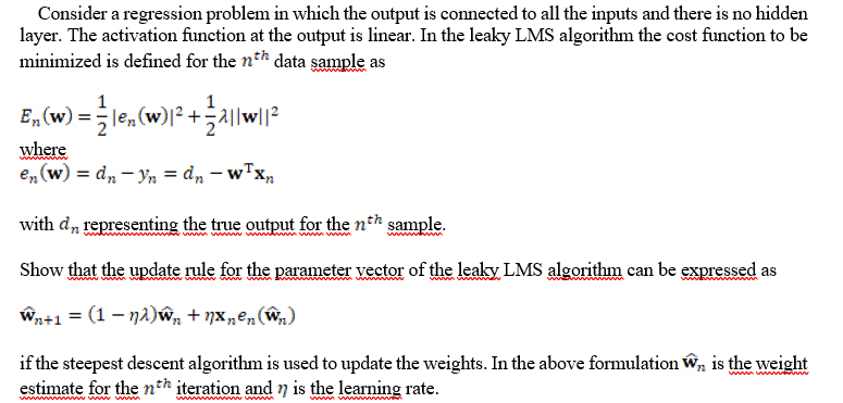 Solved Consider a regression problem in which the output is | Chegg.com