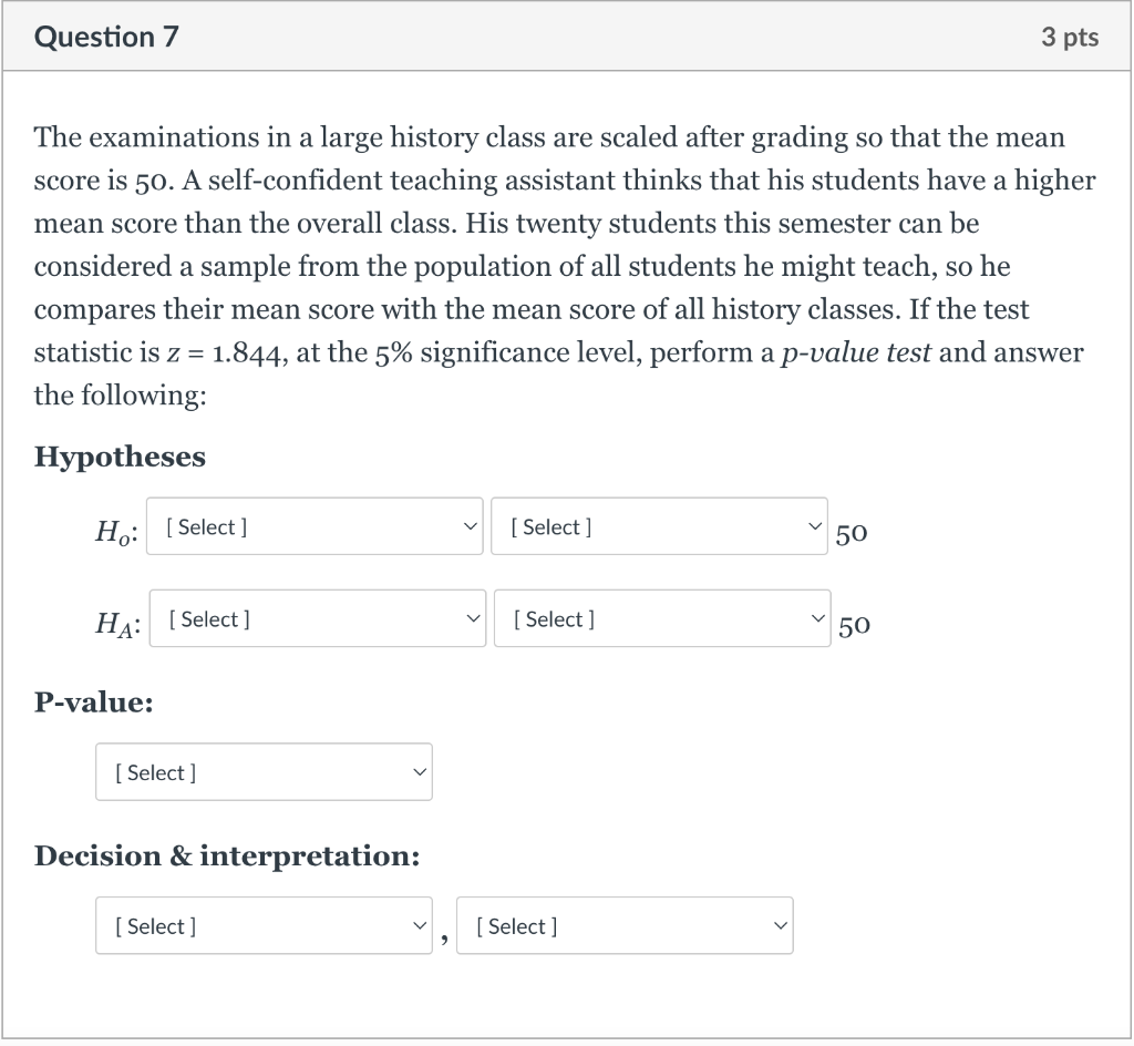 Solved The examinations in a large history class are scaled | Chegg.com