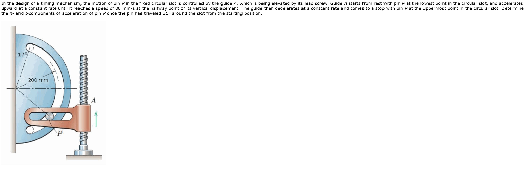 Solved In the design of a timing mechanism, the motion of | Chegg.com