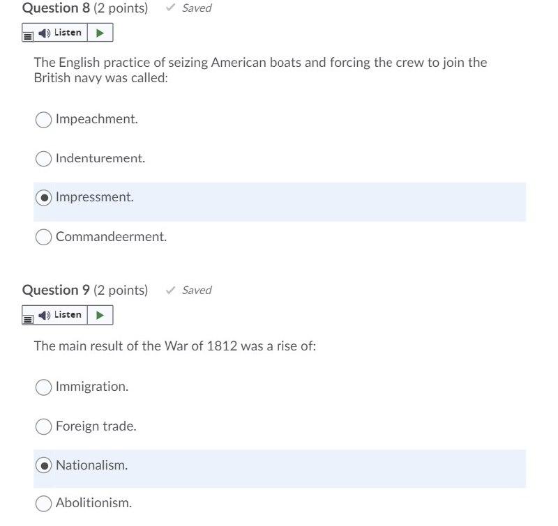 Solved Question 8 (2 points) Saved Listen The English | Chegg.com