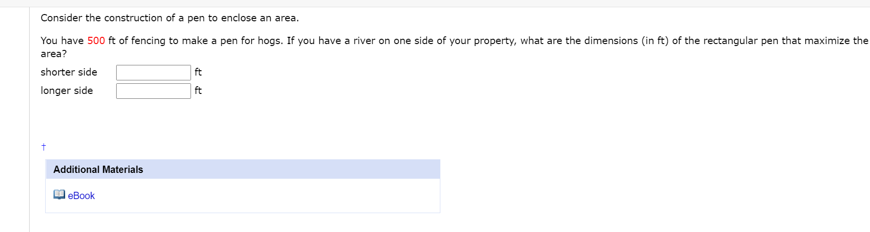 Solved Consider the construction of a pen to enclose an | Chegg.com