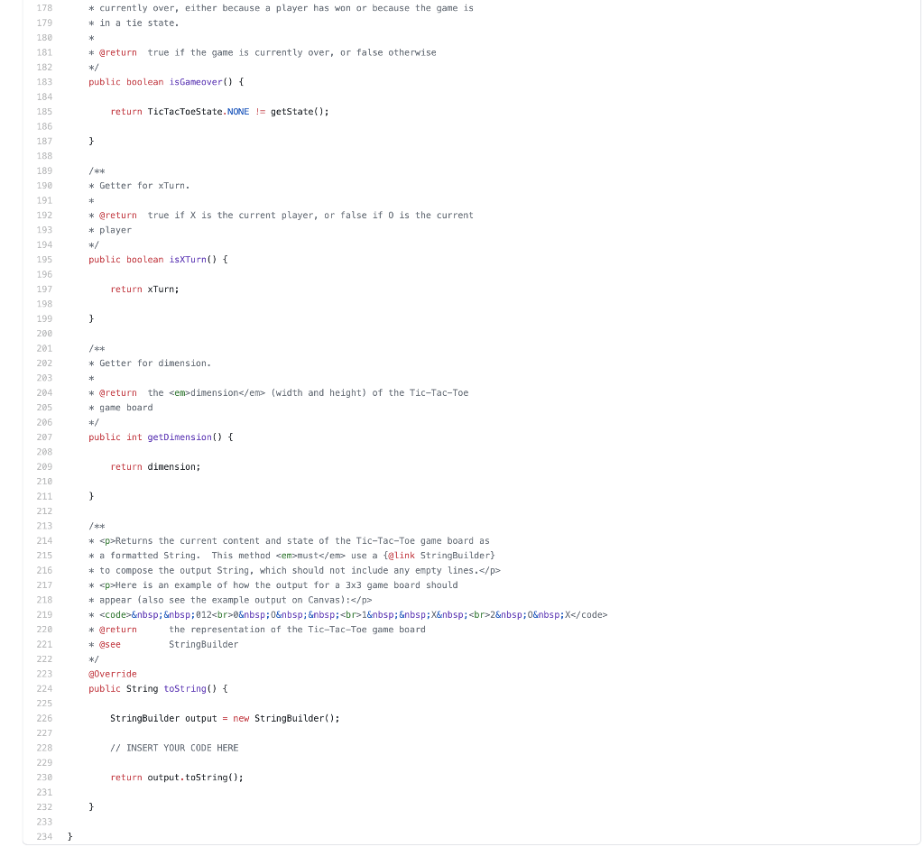 Solved in need helping implement Code Tictactoe Java. I have | Chegg.com