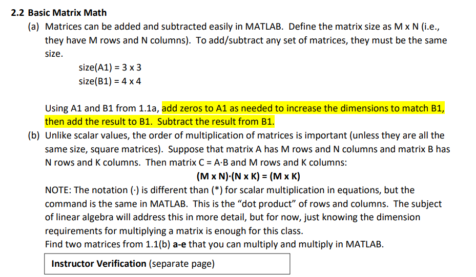 Solved Can you solve for 2.2 part (b) only (MATLAB | Chegg.com