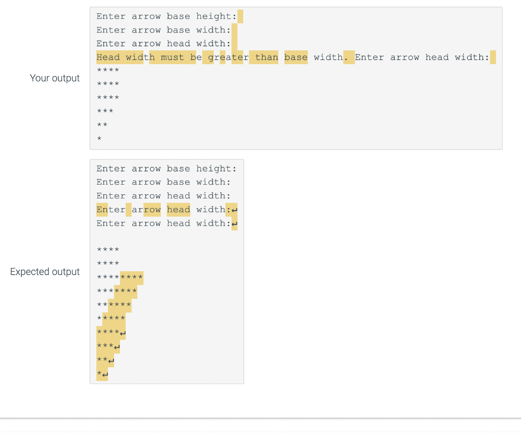 Solved Enter arrow base height: Enter arrow base width: | Chegg.com