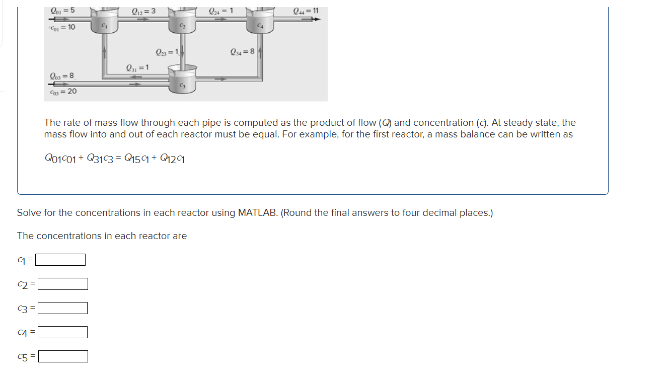 Required information Five reactors linked by pipes | Chegg.com