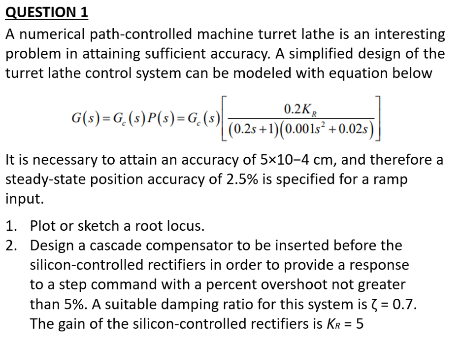 Solved QUESTION 1 A numerical path-controlled machine turret | Chegg.com