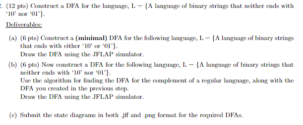 Solved (12 ﻿pts) ﻿Construct a DFA for the language, L - {A | Chegg.com