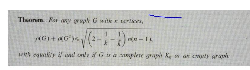 Solved Theorem. For any graph G with n vertices, P()() | Chegg.com