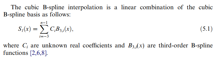 The cubic B-spline interpolation is a linear | Chegg.com