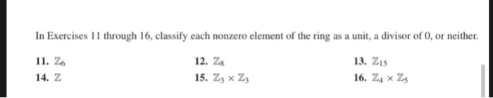 Solved In Exercises 11 through 16, classify each nonzero | Chegg.com
