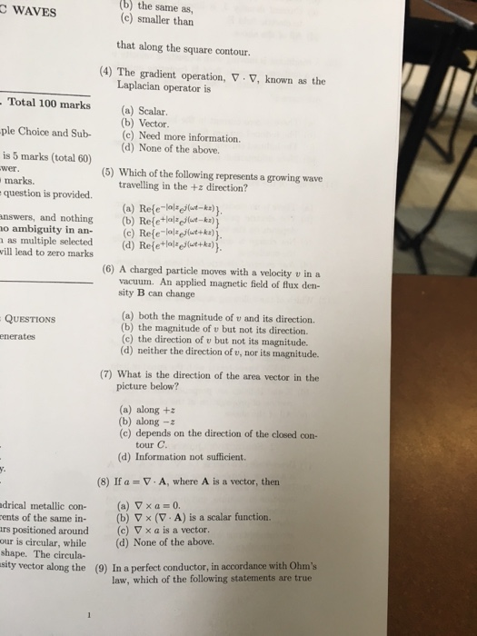 Solved (4) The gradient operation, nabla middot nabla, known | Chegg.com