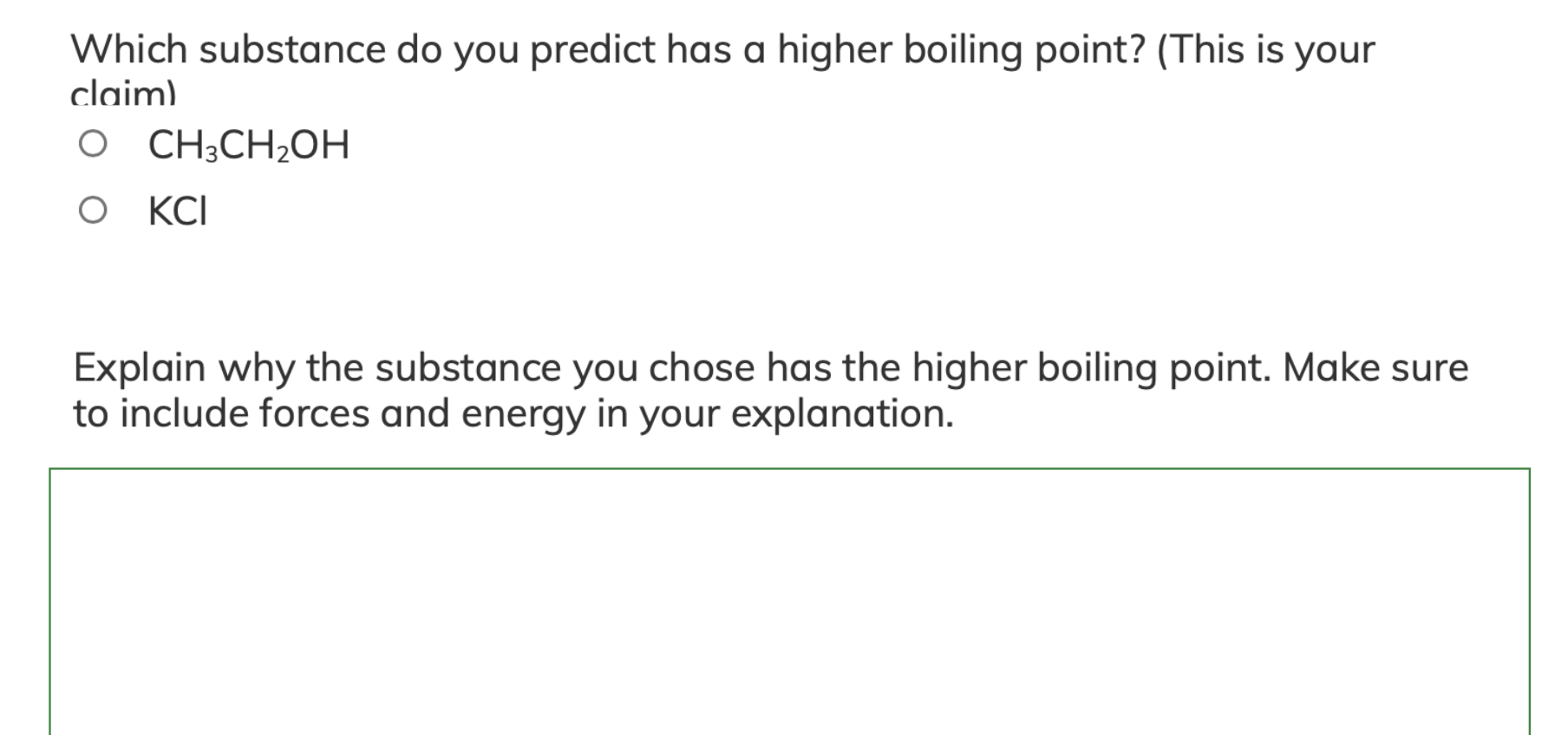 Solved Which substance do you predict has a higher boiling | Chegg.com