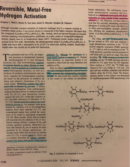 Solved A)Draw the structure of the FLP(frustrate Lewis pair) | Chegg.com