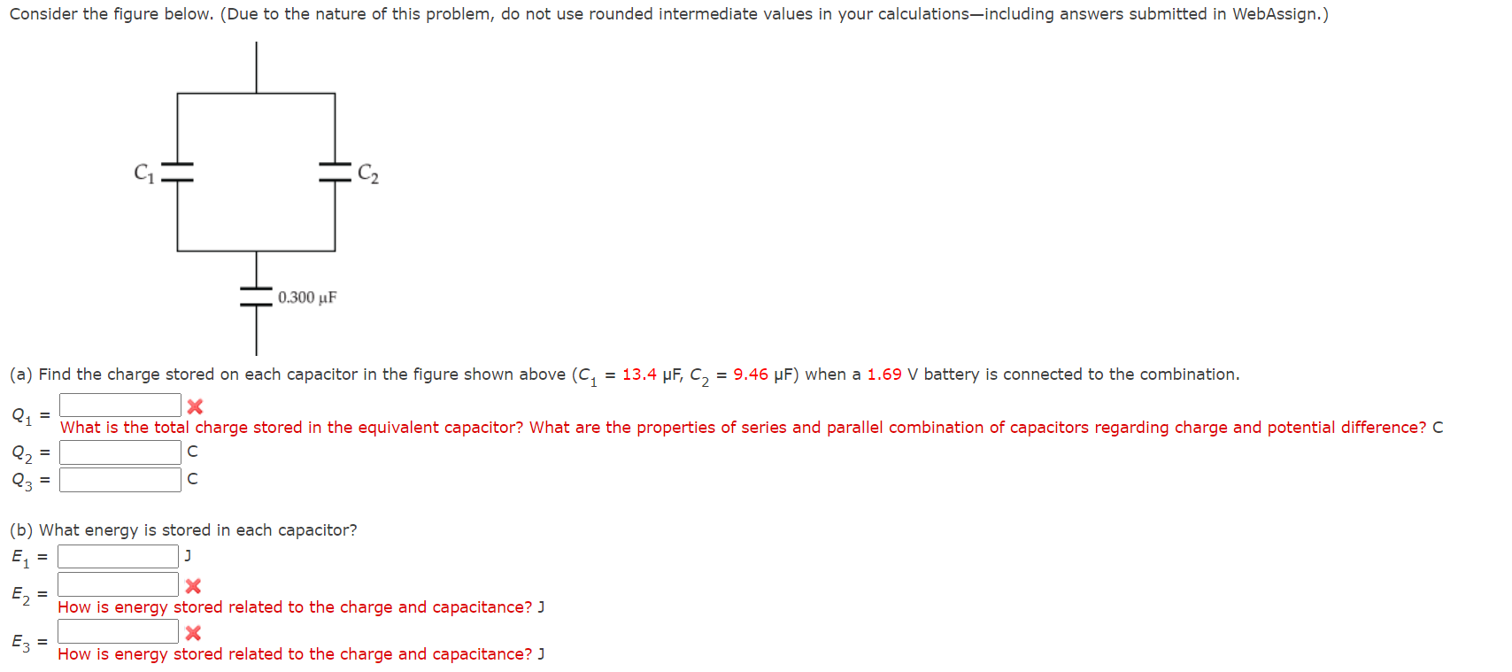 Solved (a) Find the charge stored on each capacitor in the | Chegg.com