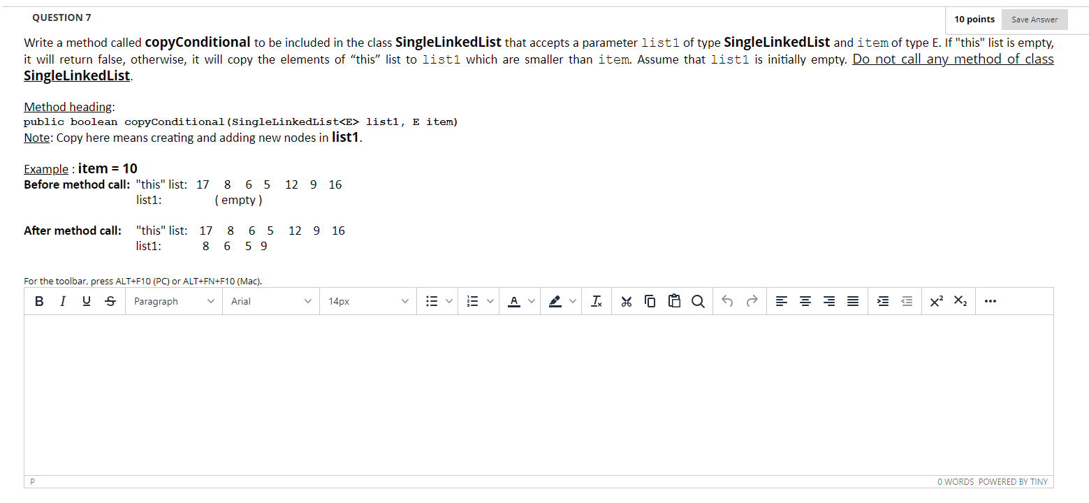 Solved QUESTION 7 10 points Save Answer Write a method | Chegg.com