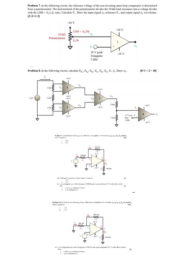 Solved Problem 7. In the following circuit, the reference | Chegg.com