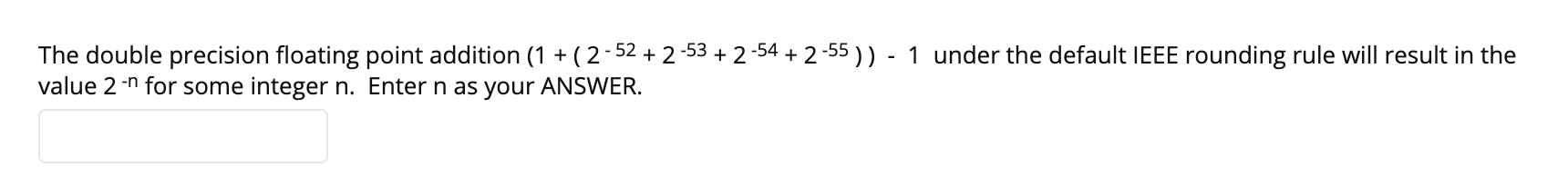 Solved The double precision floating point addition (1 | Chegg.com