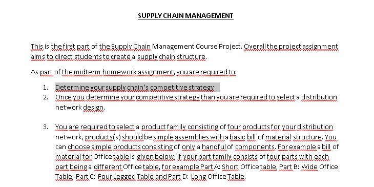 SUPPLY CHAIN MANAGEMENT This is the first part of the | Chegg.com