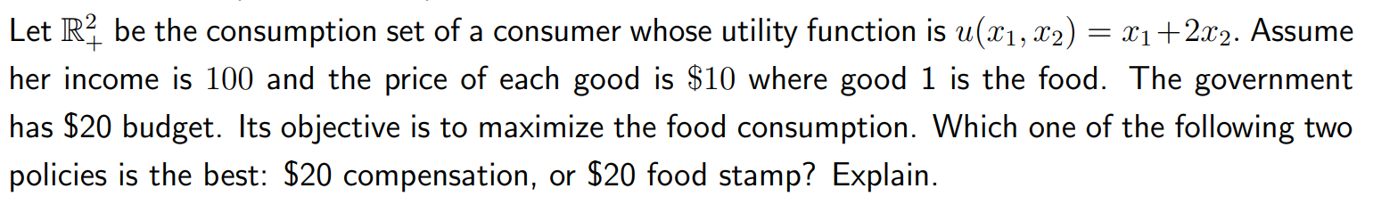 Solved Let R$ be the consumption set of a consumer whose | Chegg.com