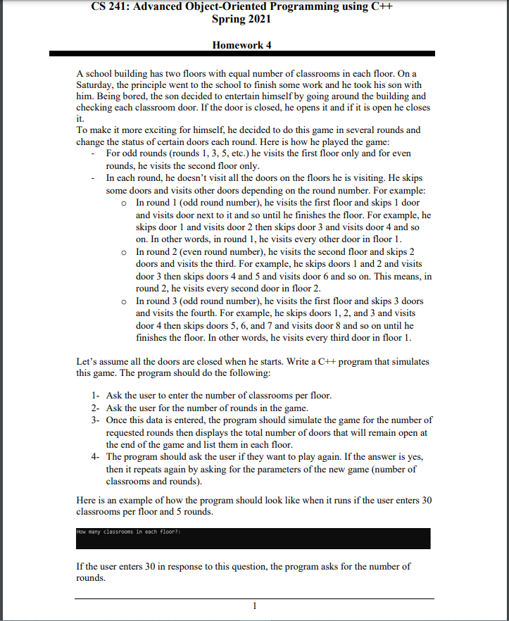 Solved Cs 241 Advanced Object Oriented Programming Using 5871
