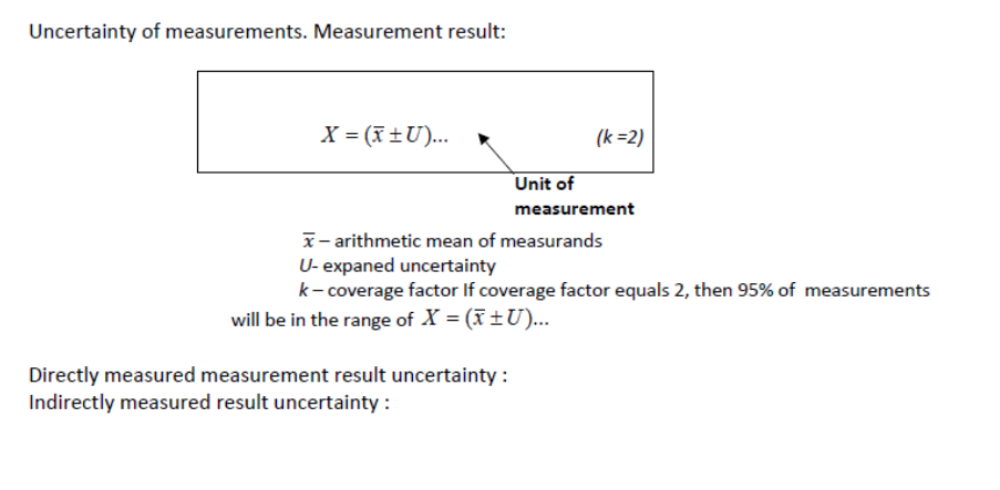 Solved Uncertainty of measurements. Measurement result: xˉ - | Chegg.com