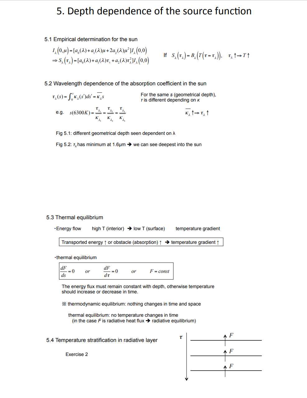 5. Depth dependence of the source function 5.1 | Chegg.com
