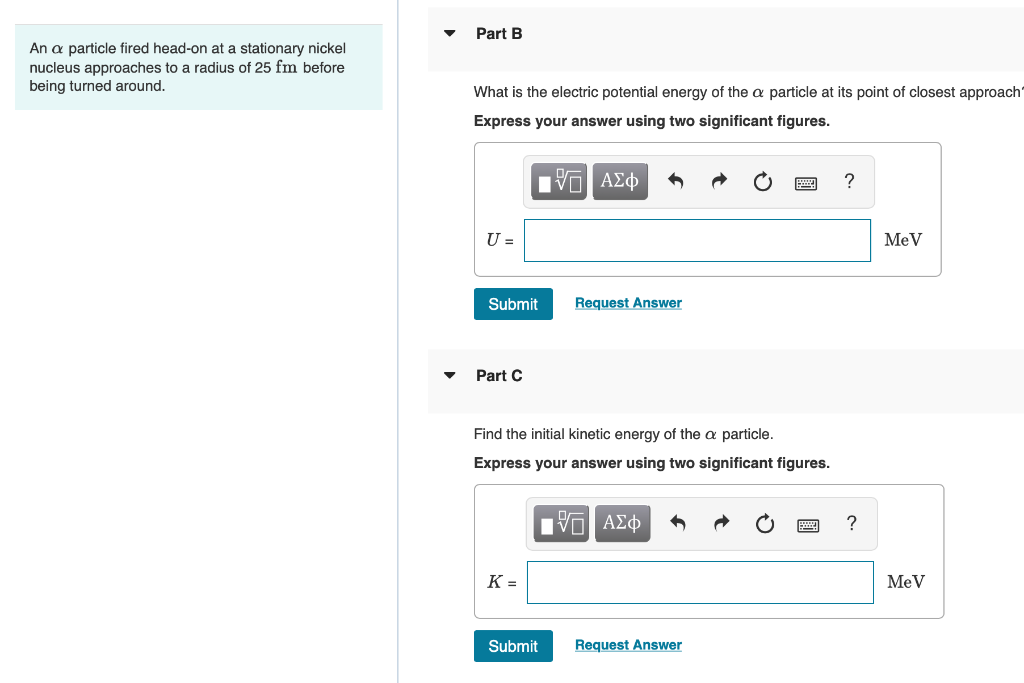 Solved An a particle fired head-on at a stationary nickel | Chegg.com