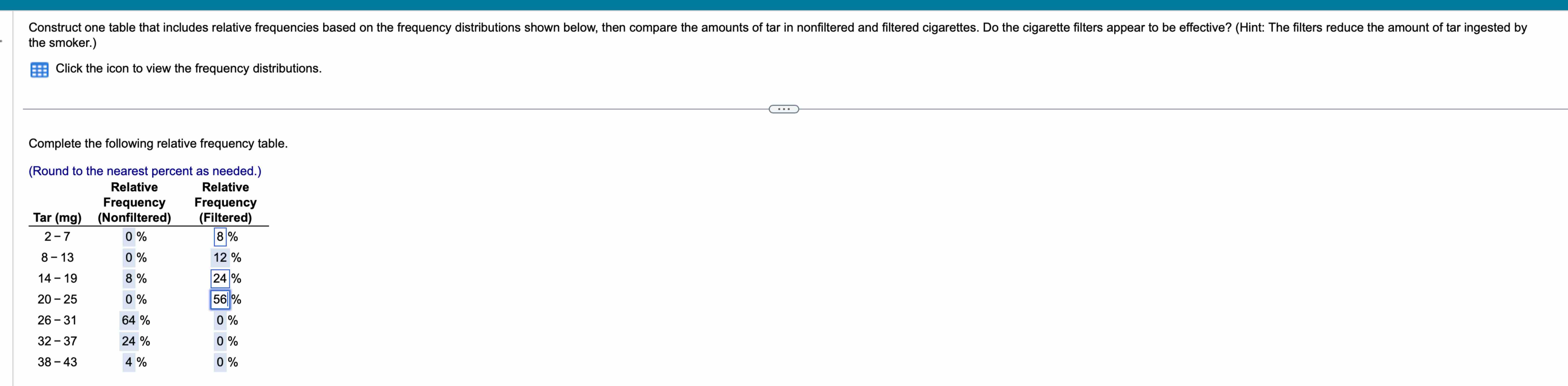 Construct one table that includes relative | Chegg.com
