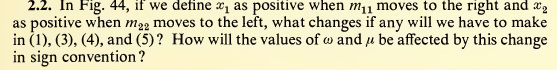 Solved 2.2. In Fig. 44, if we define x1 as positive when m11 | Chegg.com