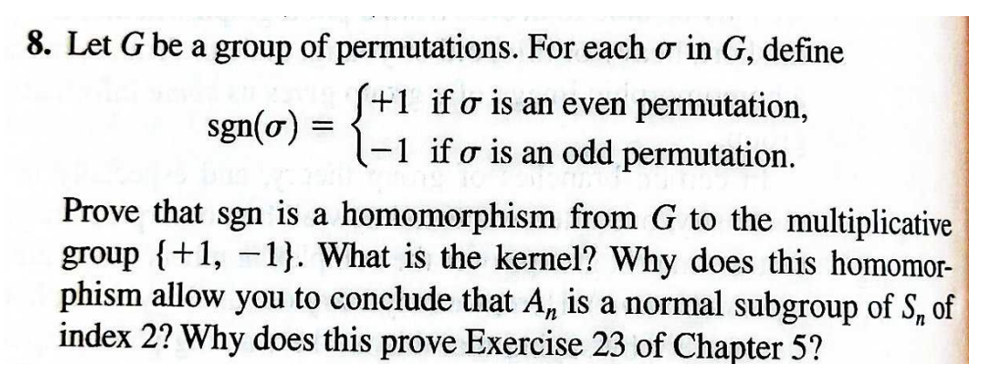 Solved 8. Let G be a group of permutations. For each σ in G, | Chegg.com