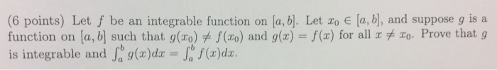 Solved 6 Points Let F Be An Integrable Function On [a