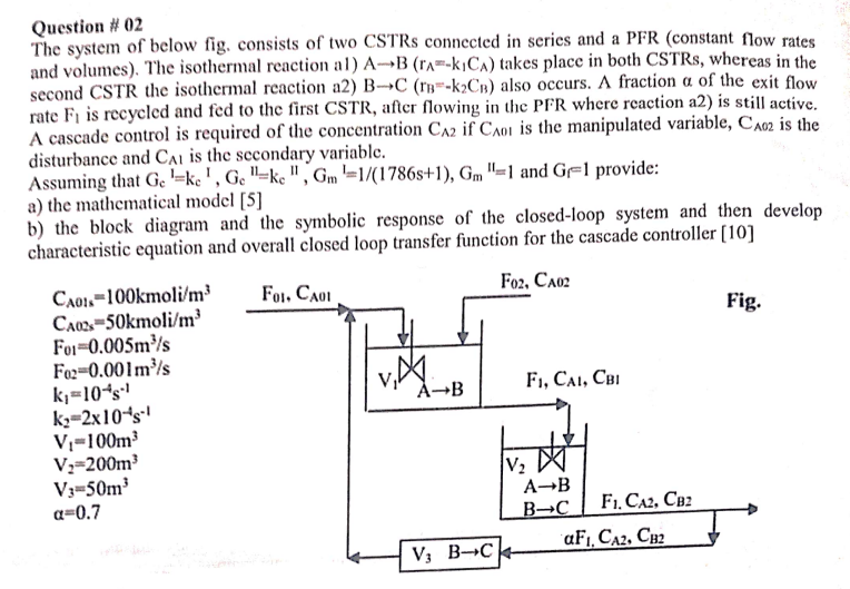 [Solved]: Question # 02 The system of below fig. consists of
